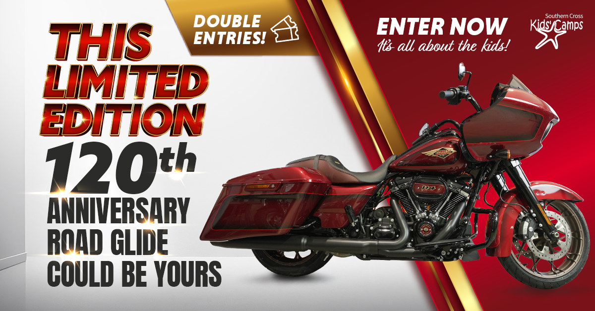 Harley Raffle Campaign Oct 2024 - Southern Cross Kids' Camps